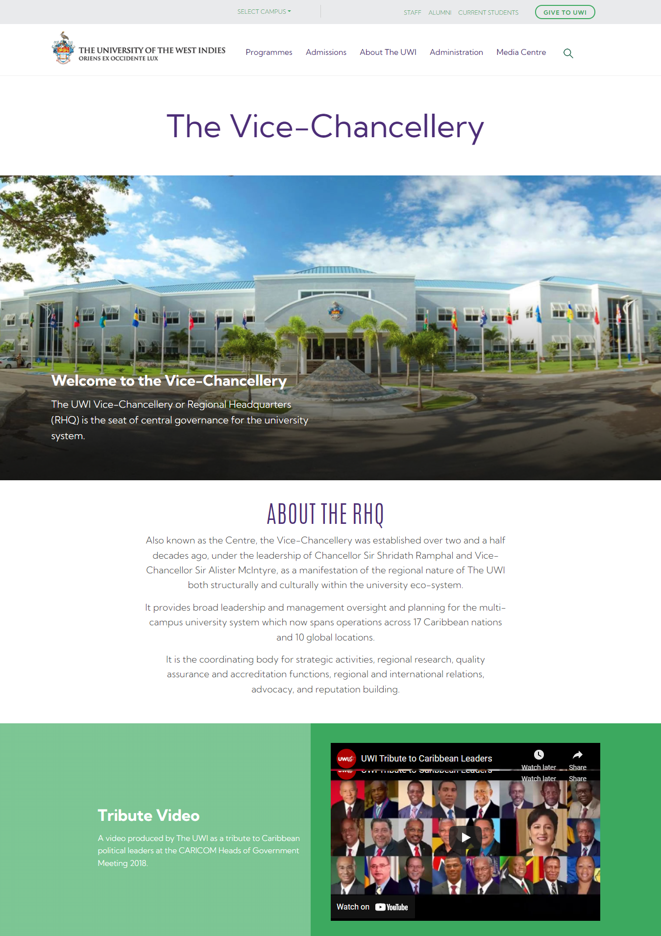 Redesign | The University of the West Indies